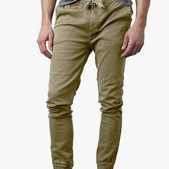 Galaxy By Harvic | Pants | Galaxy By Harvic Mens Basic Stretch Cotton Twill Khaki Lounge Joggers ...